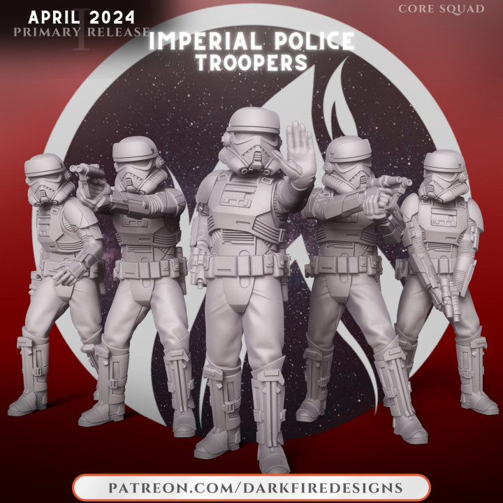 3D Printable Police Trooper - Pistol Squad by Dark Fire Designs