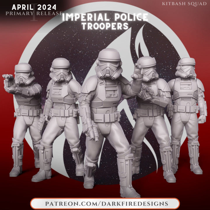 3D Printable Police Trooper - Pistol Squad by Dark Fire Designs