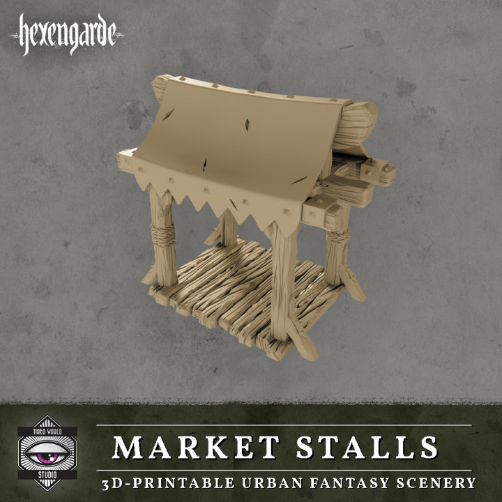 3D Printable Market Stalls by Tired World Studio