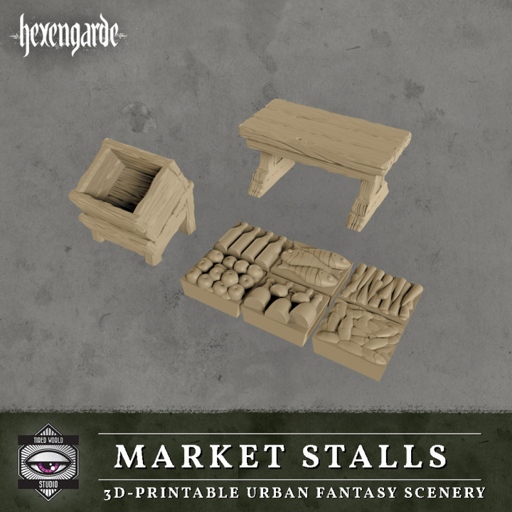 3D Printable Market Stalls by Tired World Studio