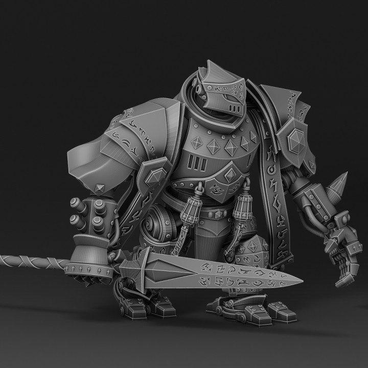 3D Printable [Legacy] Aurian Colossus Swordstaff - Arcane Gauntlet by ...