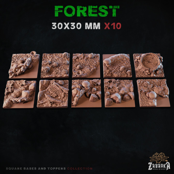 3D Printable Forest [Square] - Bases and Toppers (OLD World) by Zabavka ...