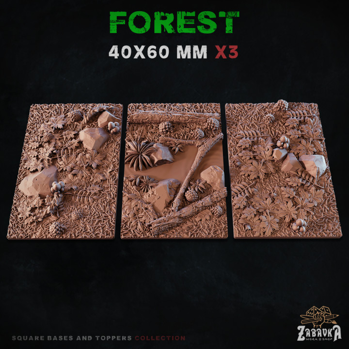3D Printable Forest [Square] - Bases and Toppers (OLD World) by Zabavka ...