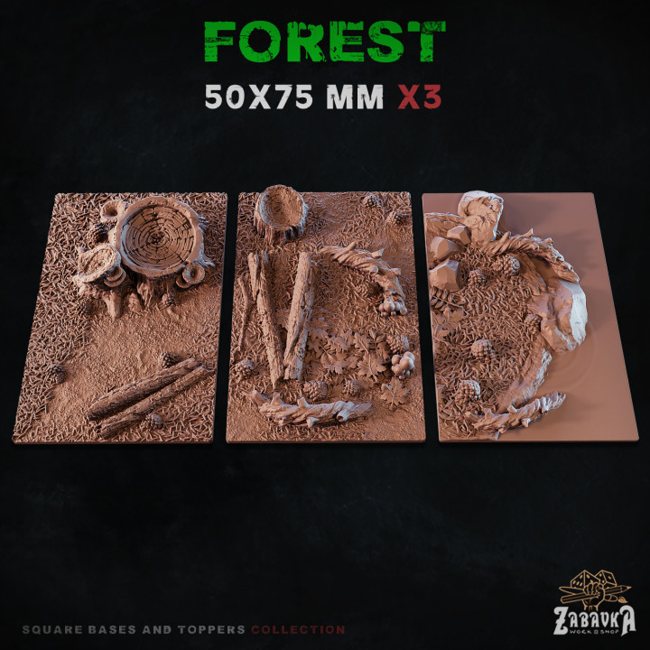 3D Printable Forest [Square] - Bases and Toppers (Full Set) by Zabavka ...