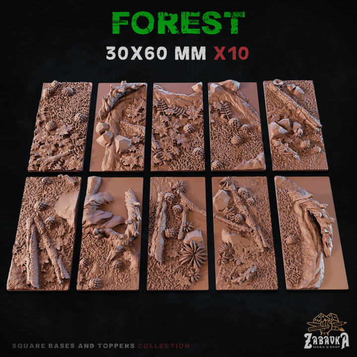 3D Printable Forest [Square] - Bases and Toppers (Full Set) by Zabavka ...