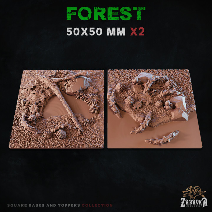 3D Printable Forest [Square] - Bases and Toppers (Full Set) by Zabavka ...