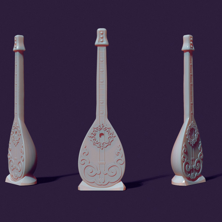 3D Printable Kazakh dombyra by Viktoriya Kabanova