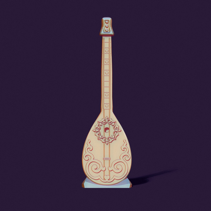 3D Printable Kazakh dombyra by Viktoriya Kabanova