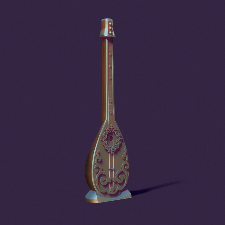 3D Printable Kazakh dombyra by Viktoriya Kabanova