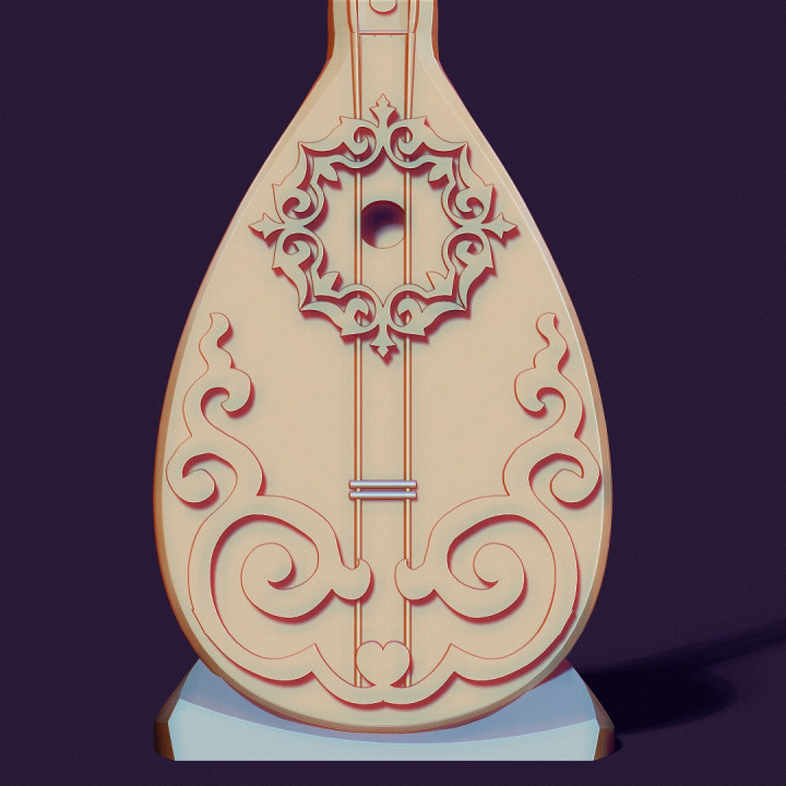 3D Printable Kazakh dombyra by Viktoriya Kabanova