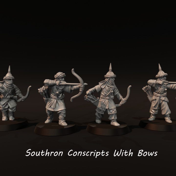 3D Printable Southron Conscripts With Bows by Medbury Miniatures