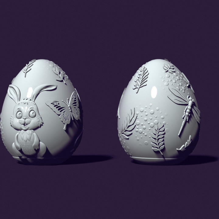 3D Printable Easter egg with bunny by Viktoriya Kabanova