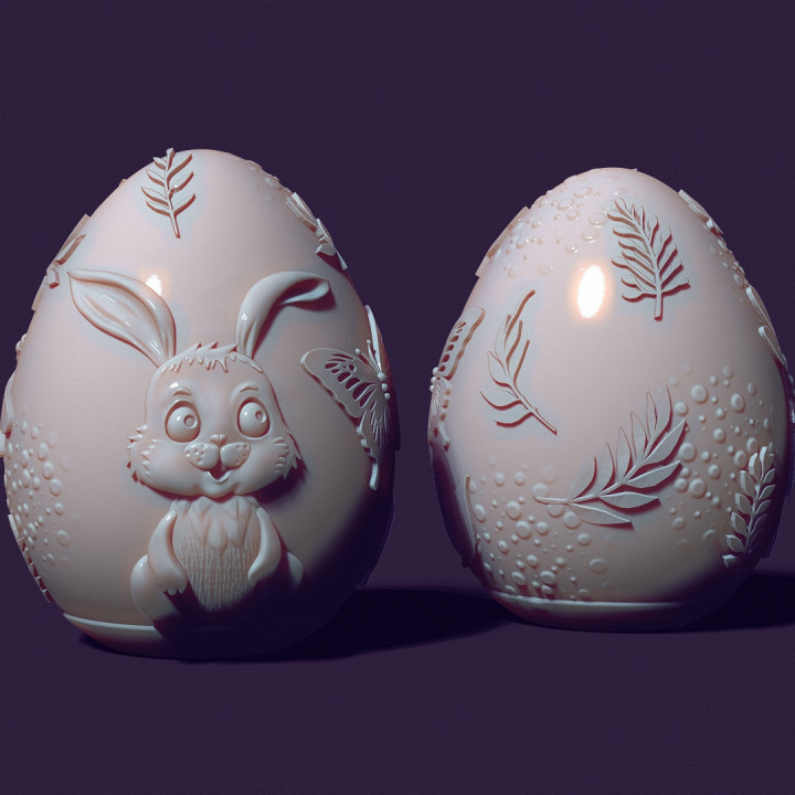 3D Printable Easter egg with bunny by Viktoriya Kabanova