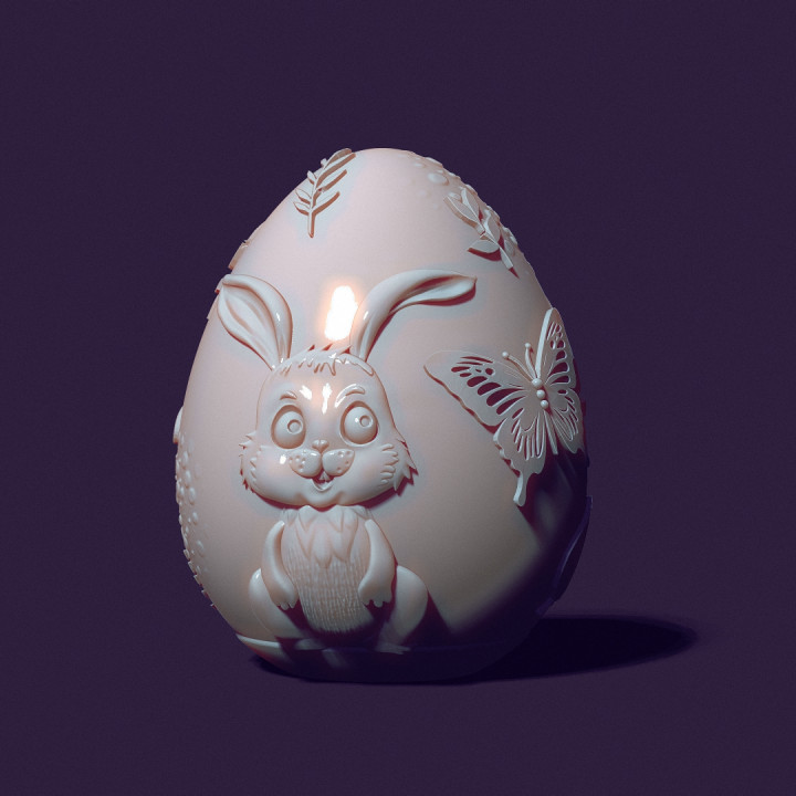 3D Printable Easter egg with bunny by Viktoriya Kabanova