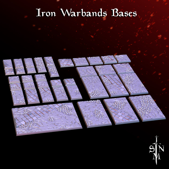 3D Printable Iron Warbands Bases by Sir Nicholas Miniatures