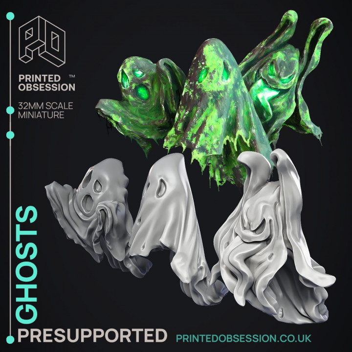 3D Printable Ghosts - 3 Models - Undead Creature - PRESUPPORTED ...