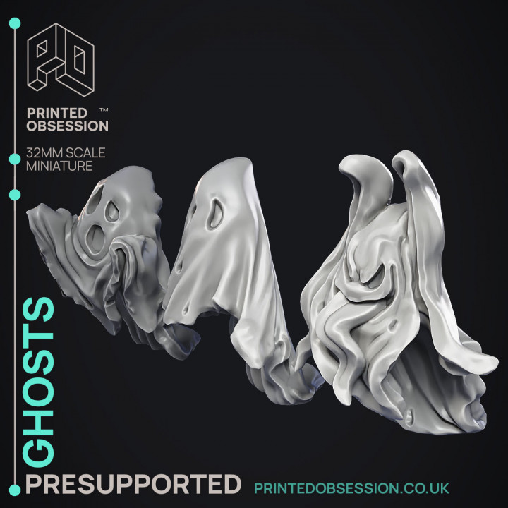 3D Printable Ghosts - 3 Models - Undead Creature - PRESUPPORTED ...