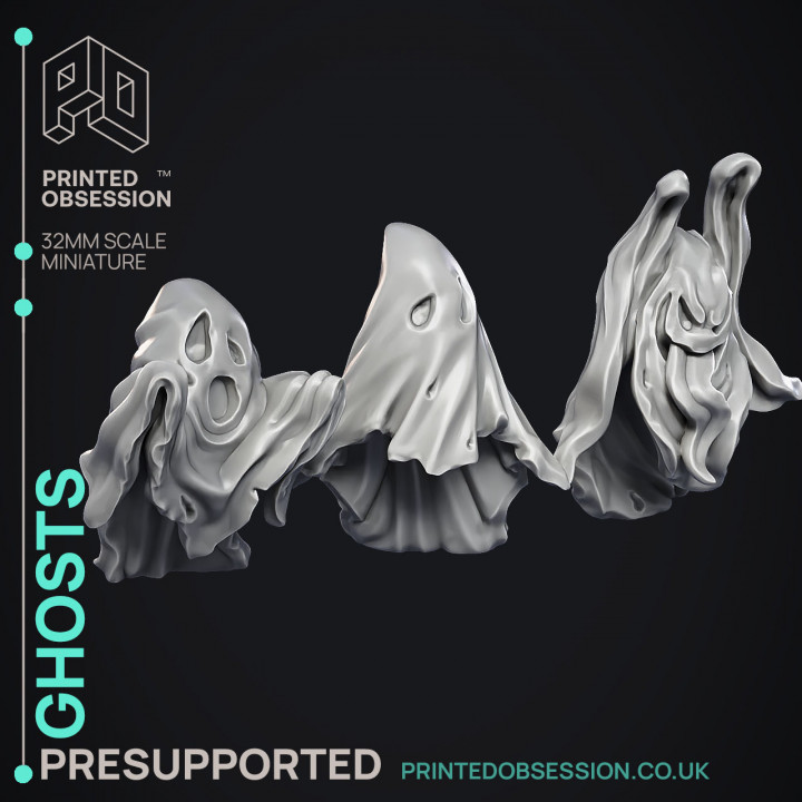 3D Printable Ghosts - 3 Models - Undead Creature - PRESUPPORTED ...
