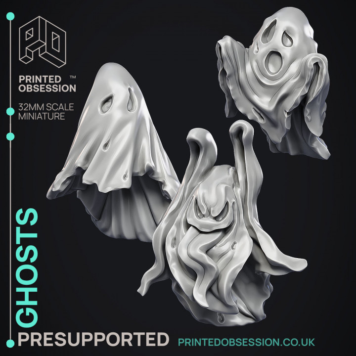 3D Printable Ghosts - 3 Models - Undead Creature - PRESUPPORTED ...