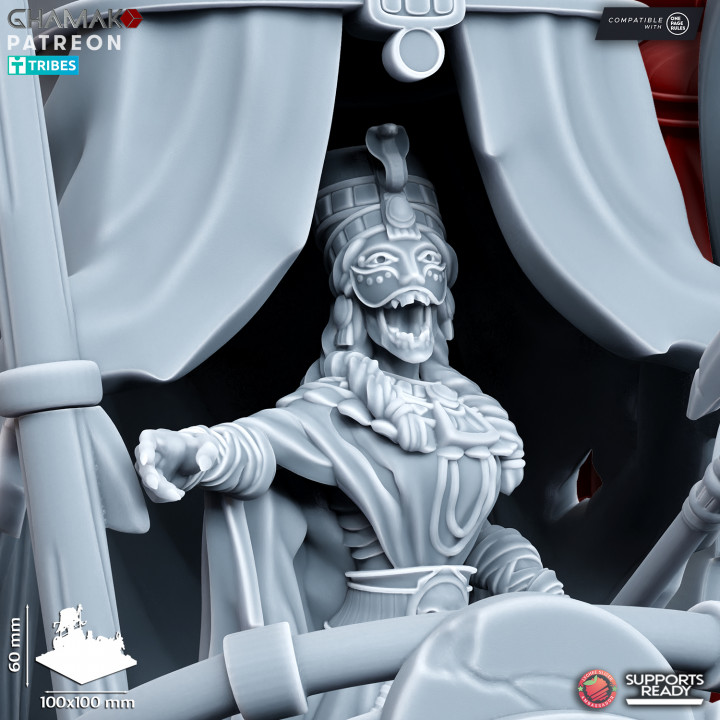3D Printable God-Queen on chariot by Ghamak