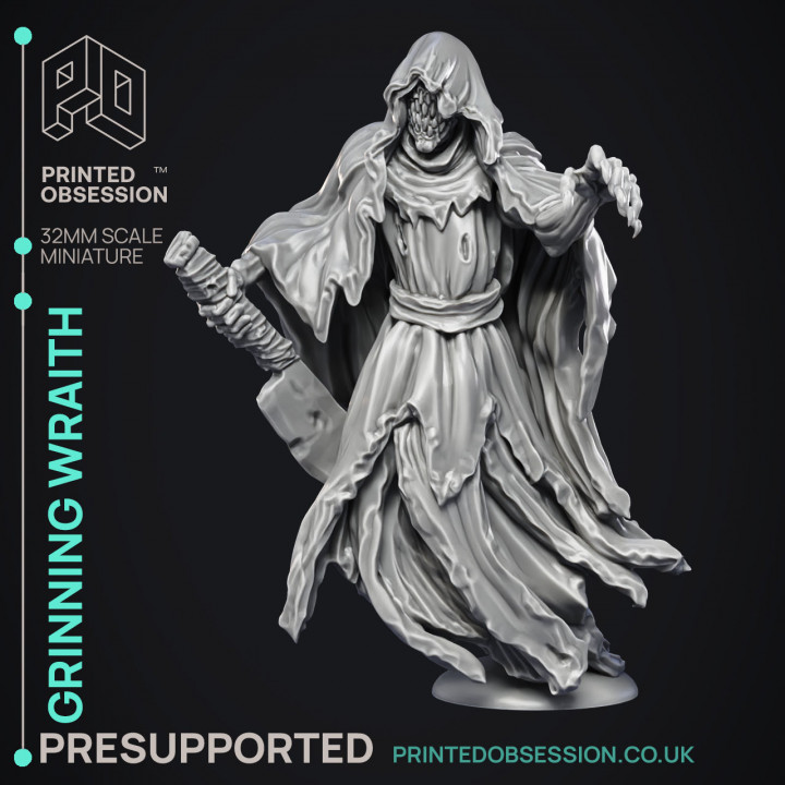 3D Printable The Grinning Wraith - Ghost Knight - PRESUPPORTED ...