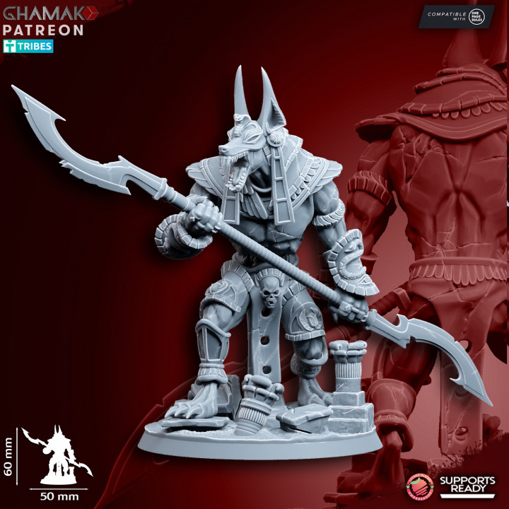 3D Printable Nomarch Guardian (with 2 Handed Weapon) by Ghamak