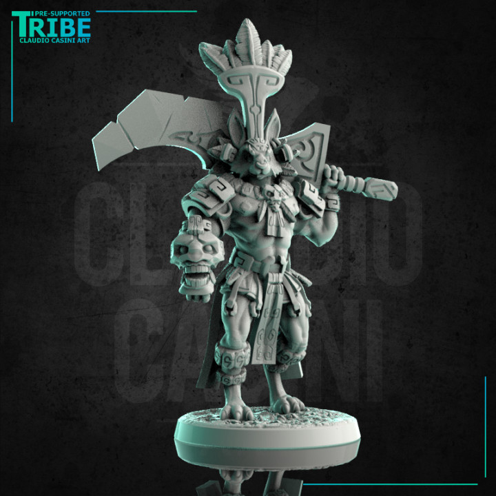 3D Printable (0201) Male rabbitfolk barbarian with a huge sword by ...