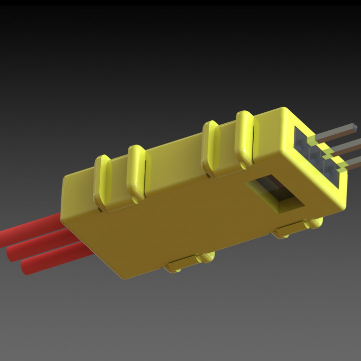 3D Printable Connector housing Dupont 3Pin 12mm by NerdCorner