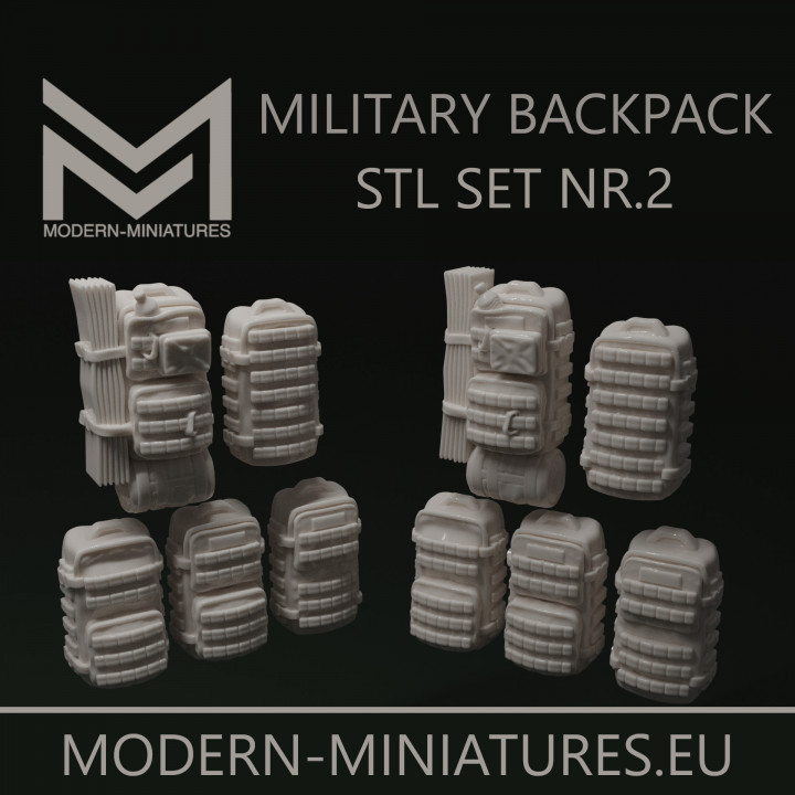 3D Printable Military Backpack set NR.2 military stowage by Modern ...