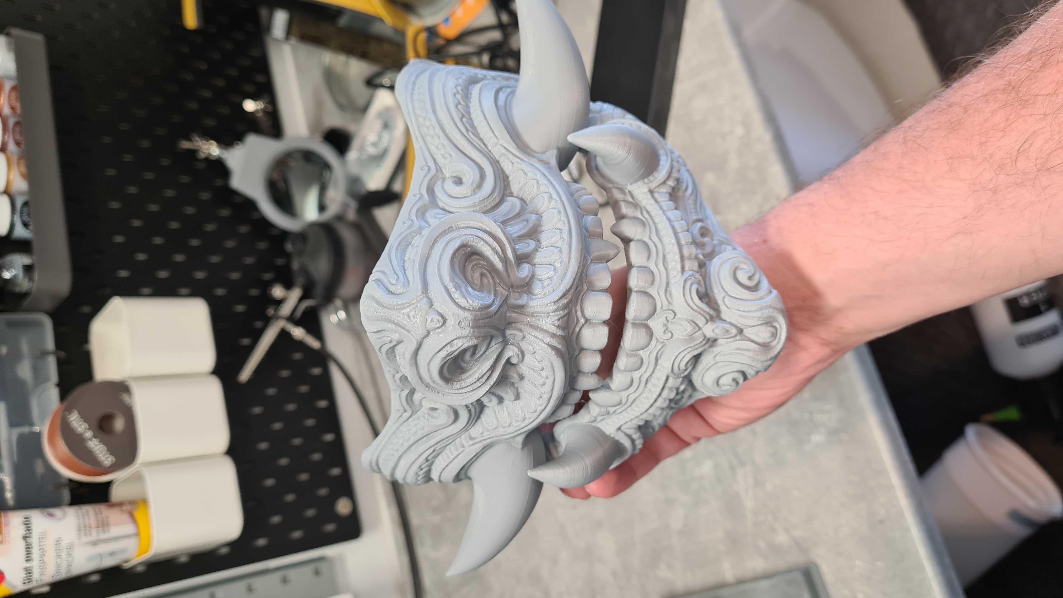 3D Printable Oni mask 1 by Zane Rogers