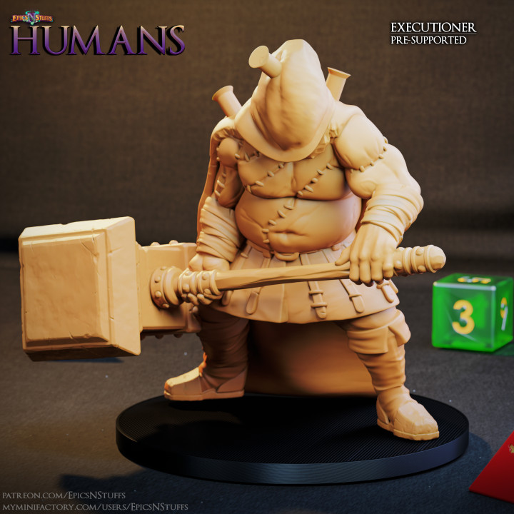 3D Printable Human Executioner Miniature - Pre-Supported by Epics N Stuffs