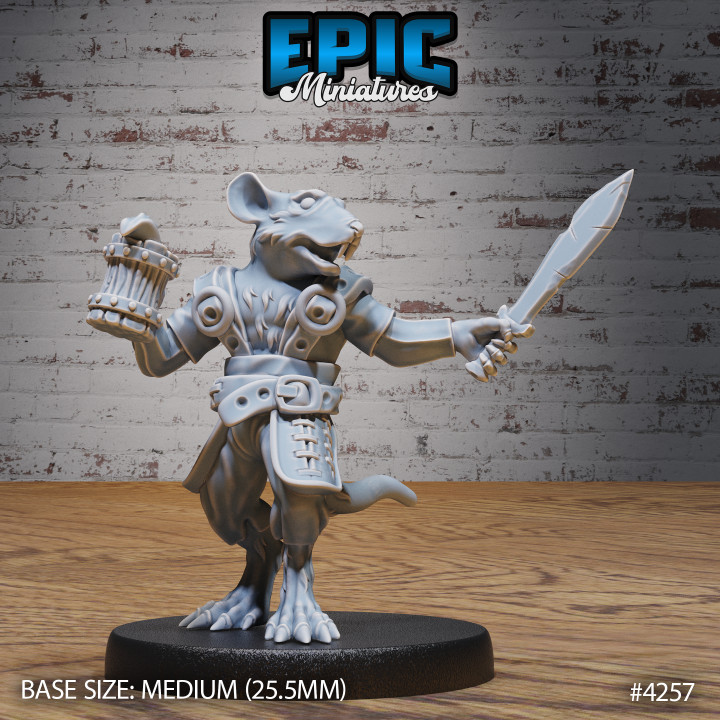 3D Printable Rat Folk Tribe Set B / Sewer Ratfolk / Rodent Warrior ...