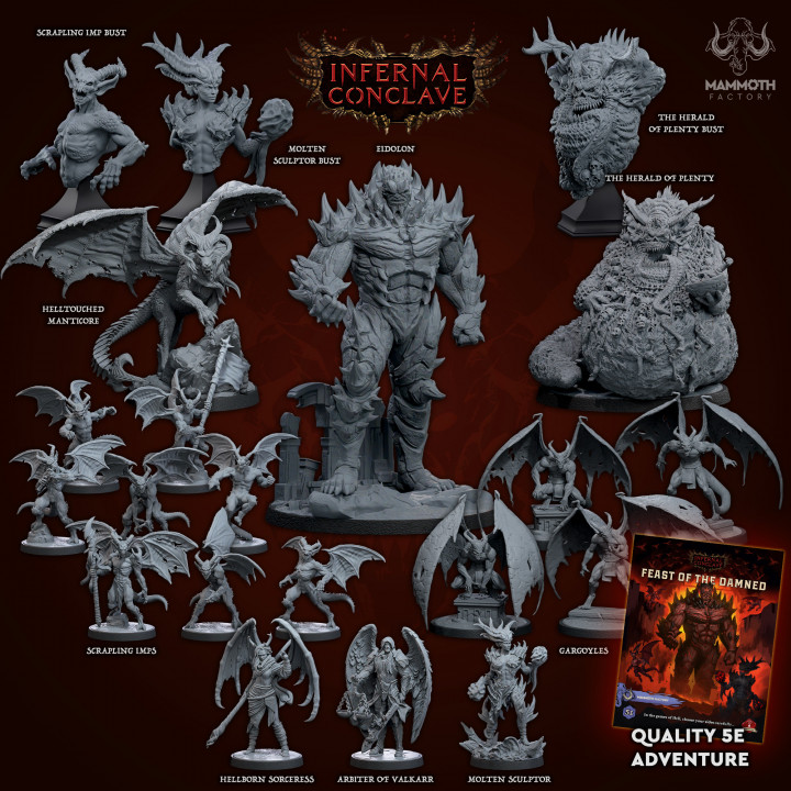 3D Printable Herald of Plenty Bust (demon lord) by Mammoth Factory