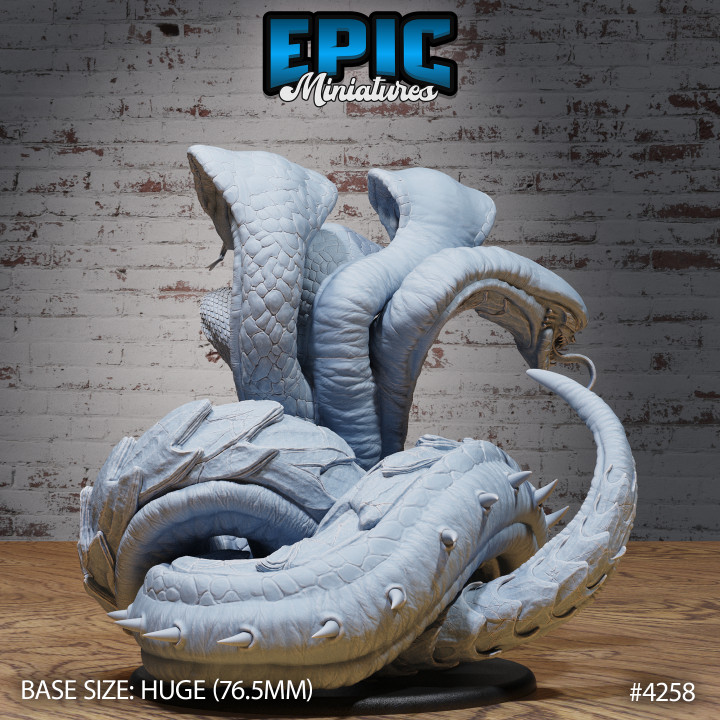 3D Printable Naga Hydra / Five-Headed Snake / Reptile Army / Legendary ...