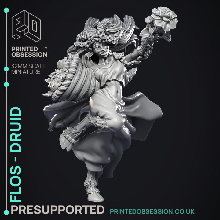 3D Printable Flos - Pan Druid - Godly Avatars - PRESUPPORTED - Illustrated and Stats - 32mm ...