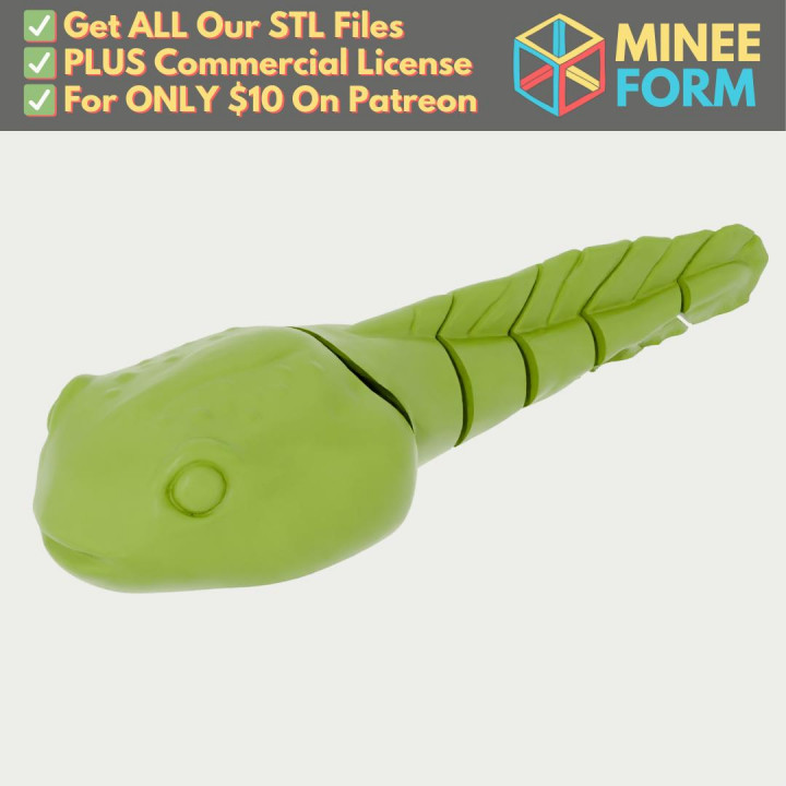 Téléchargement Cute Print-in-Place Flexi Tadpole Toy for Kids MineeForm ...