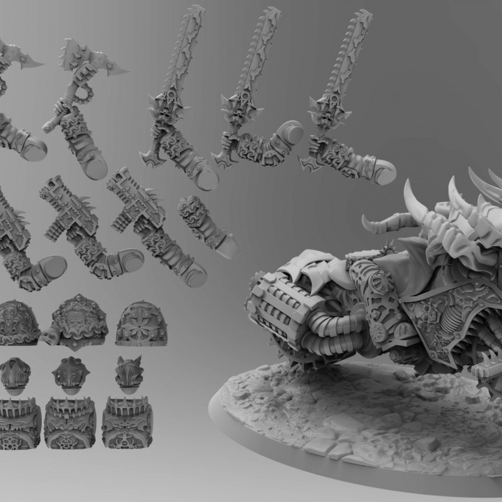 3D Printable Demon Bikers of Hades by Atlan Forge