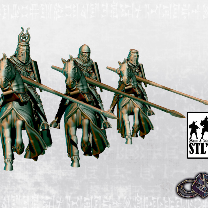 3D Printable "German Knight on Horse" - Multi Head by Ezipion Digital Store