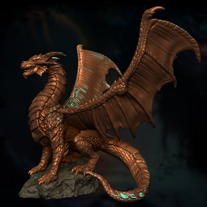 3D Printable Copper Dragon by Monster Atlas