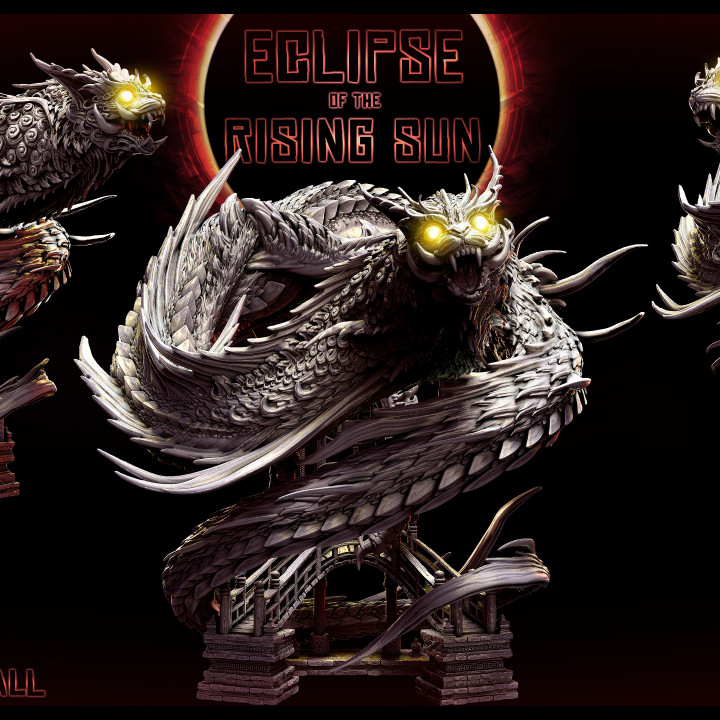 3D Printable Eclipse of the Rising Sun (MiniMonsterMayhem Release) by ...