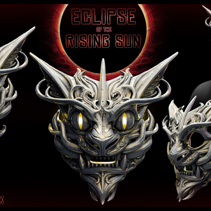 3D Printable Eclipse of the Rising Sun (MiniMonsterMayhem Release) by Mini Monster Mayhem