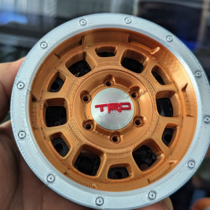 3D Printable Axial SCX6 TRD Baja Wheel face by Gearguys Customs