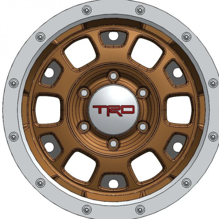 3D Printable Axial SCX6 TRD Baja Wheel face by Gearguys Customs