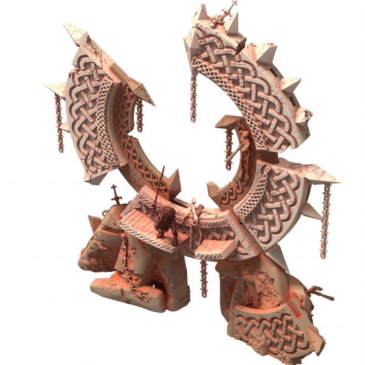 3D Printable 028 CHAOS CELTIC Nectal Lithchroin Gate by Printerra Studios
