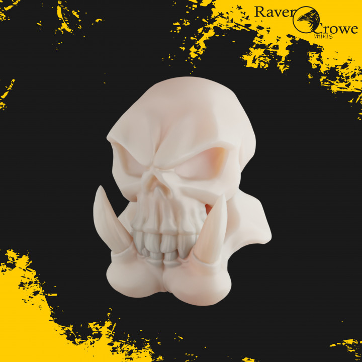 3D Printable FREE Orc Skull by RavenCrowe Minis