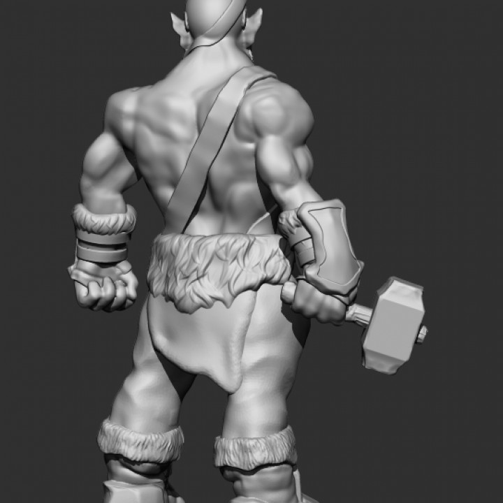 3D Printable orc blacksmith / 28mm / RPG by Benjamin Gayer