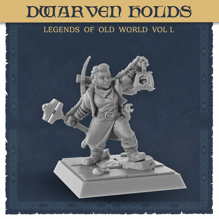 3D Printable RPG Character Dwarf Female Adventurer - Dwarven Holds by ...
