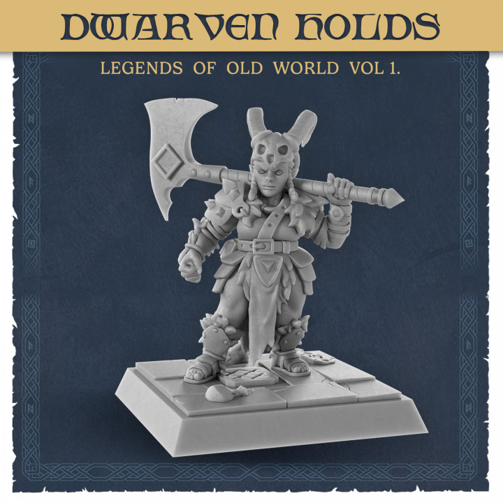 3D Printable RPG Character Dwarf Female Barbarian - Dwarven Holds by ...