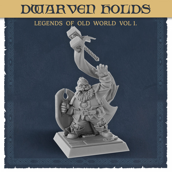 3D Printable RPG Character Dwarf Male Paladin - Dwarven Holds by Titan ...