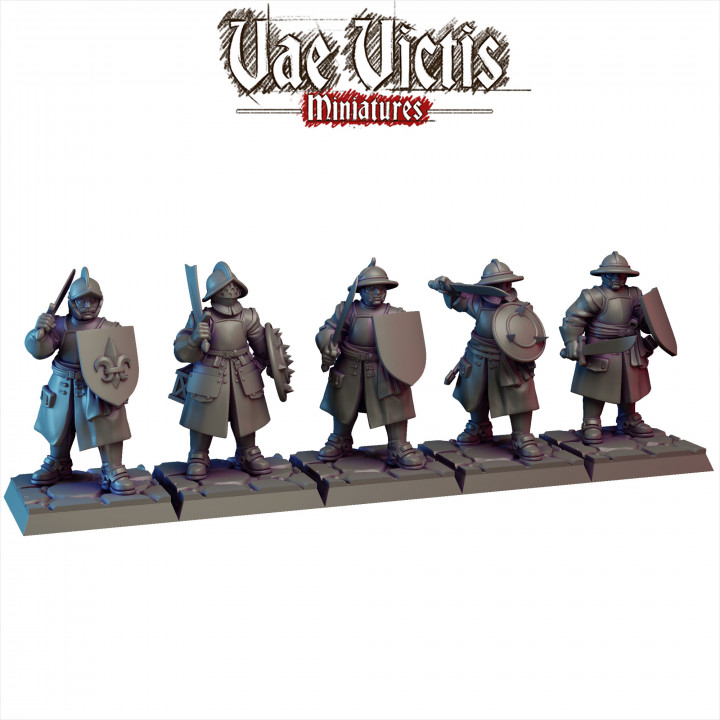 3D Printable Prebuilt Vampire Hunters : Infantry [PRE-SUPPORTED] by Vae Victis Miniatures